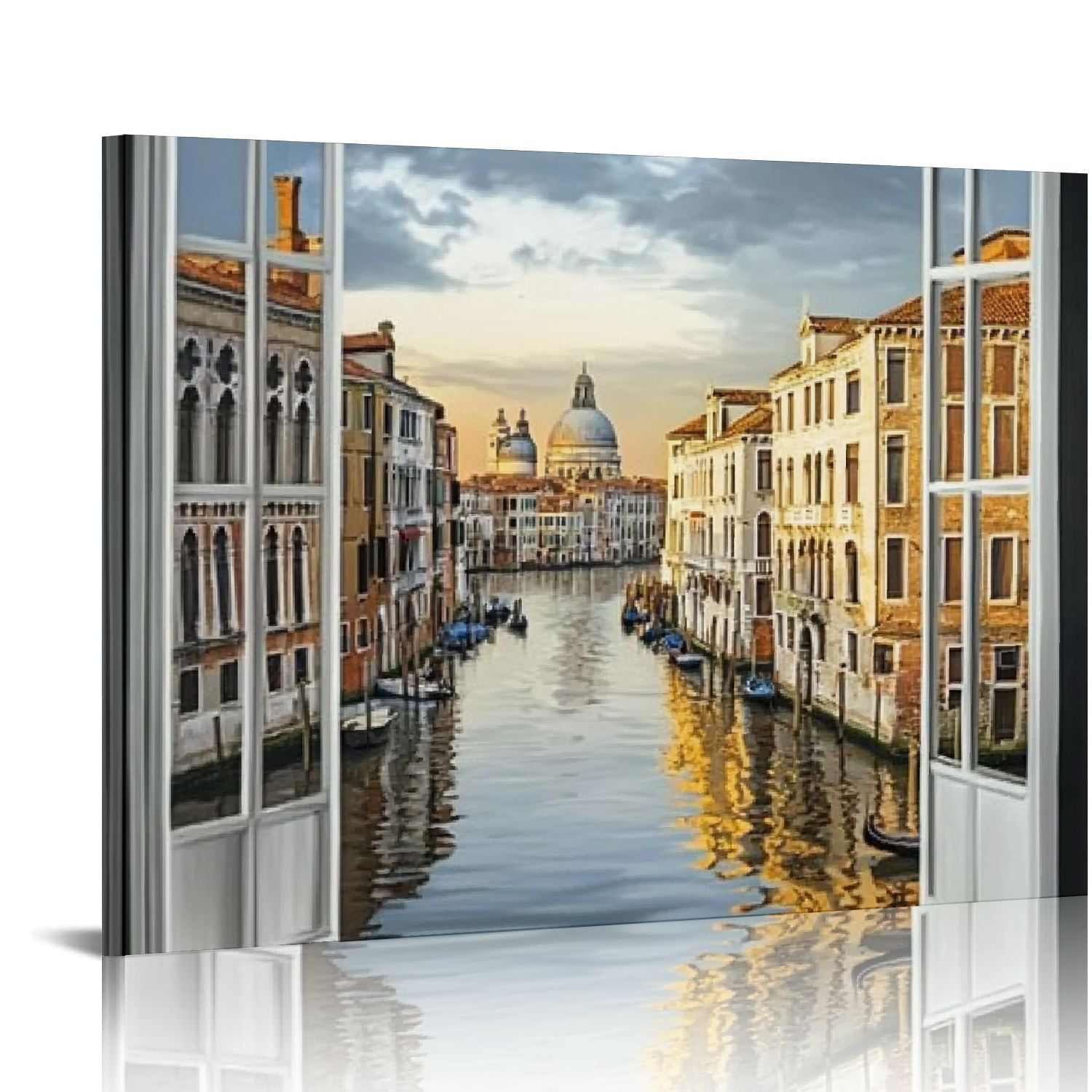 ERAPDAUR Italy Cityscape Canvas Wall Art: Venice Water City Picture ...