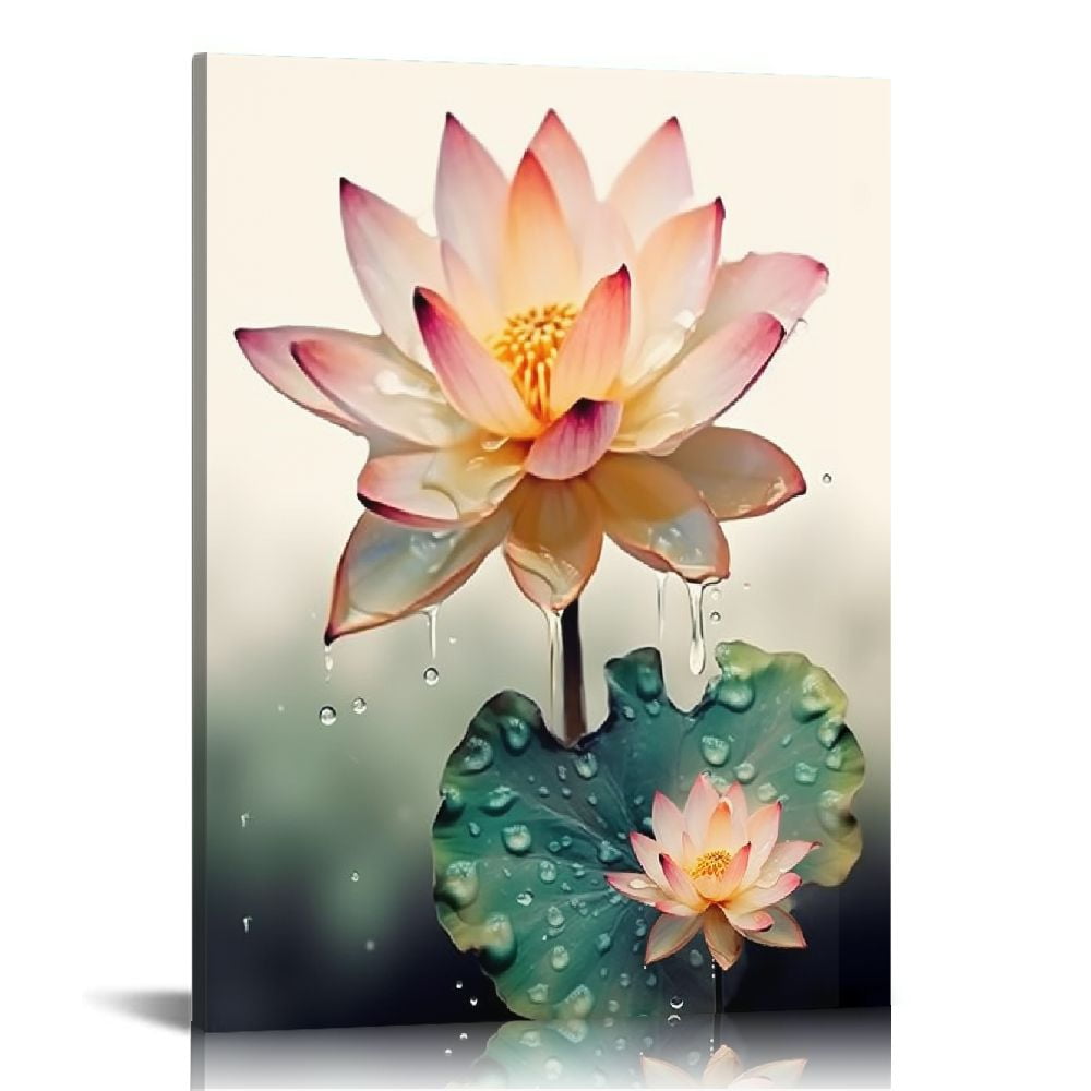 ERAPDAUR Lotus Floral Wall Art Prints,Lotus Flower Canvas Wall Art ...