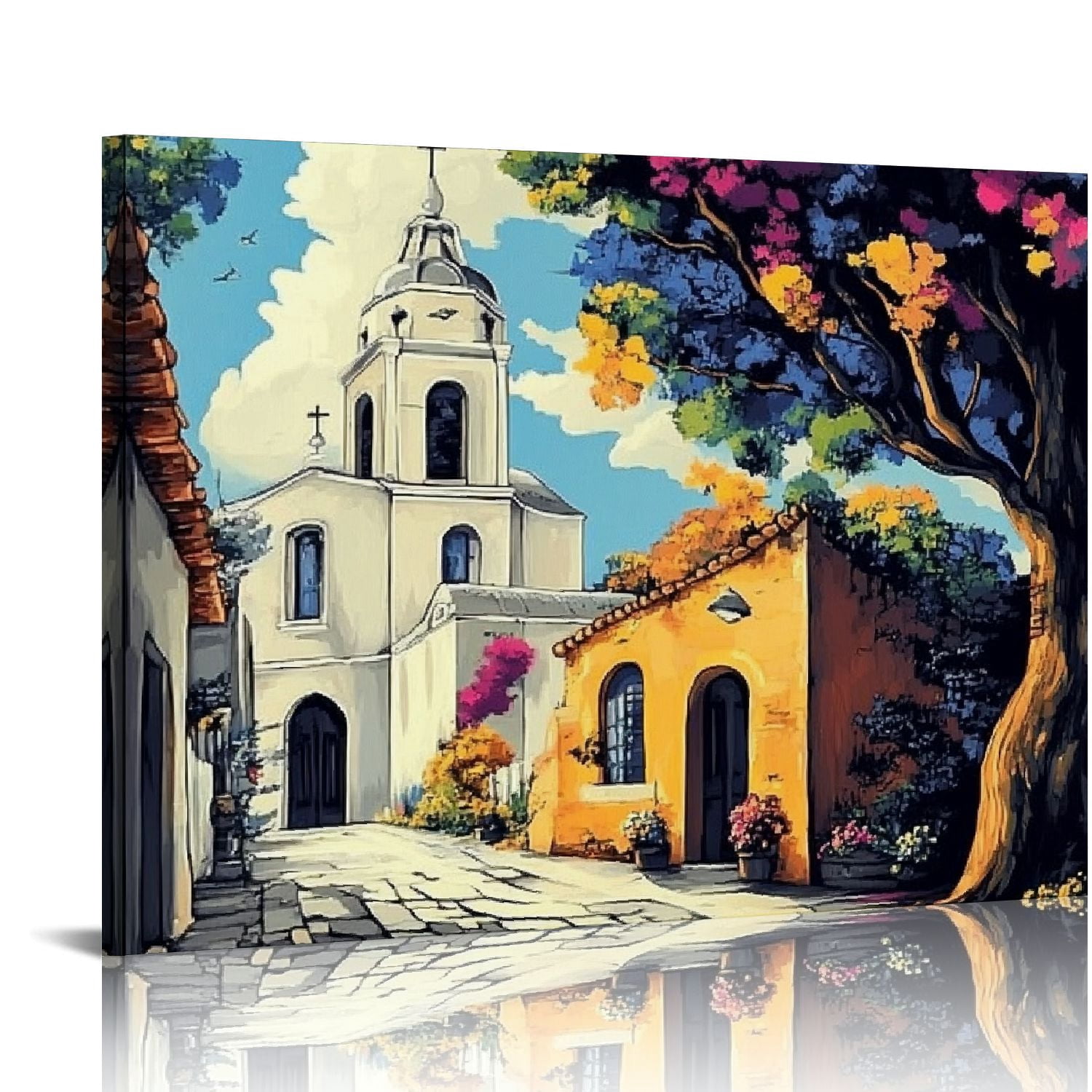 ERAPDAUR Mexican Village Painting,Mexican Wall Art,Colorful Wall Art ...