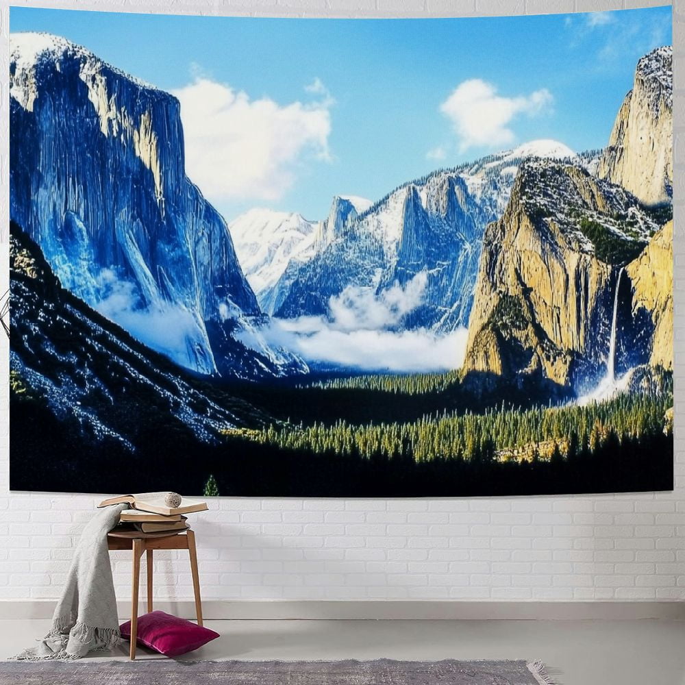 ERAPDAUR Misty Mountain Tapestry Foggy Forest Tree Nature Landscape ...