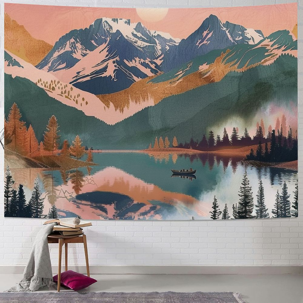 ERAPDAUR Mountain Tapestry Nature Forest Tree Tapestries for Bedroom ...