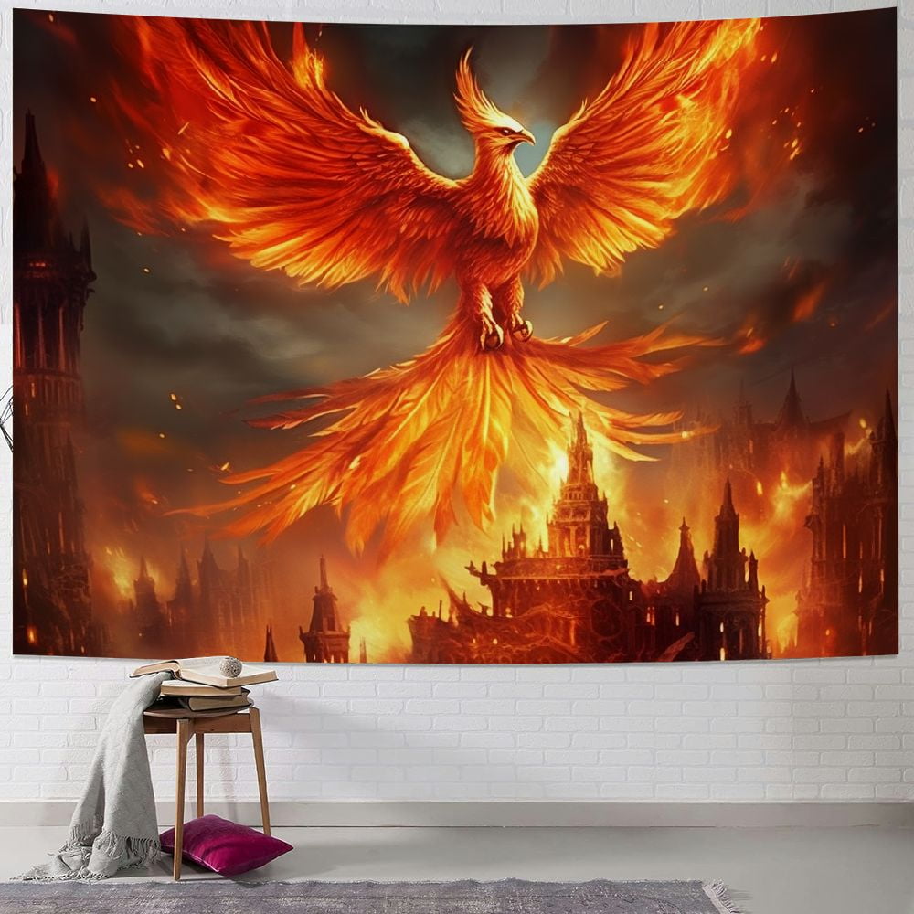 ERAPDAUR Phoenix Bird Tapestry for Men, Bird Tapestry Phoenix Flame ...