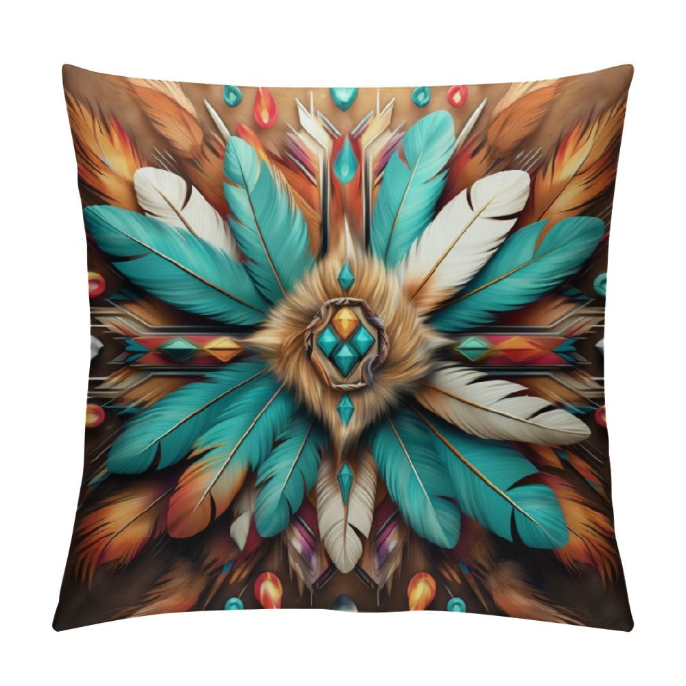 ERAPDAUR Rustic Throw Pillow Cushion Cover, Geometric Southwestern ...