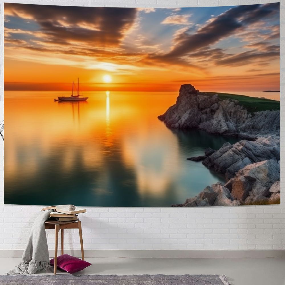 ERAPDAUR Sunset Endless Ocean Backdrop Travel Lighthouse Sea Coast ...