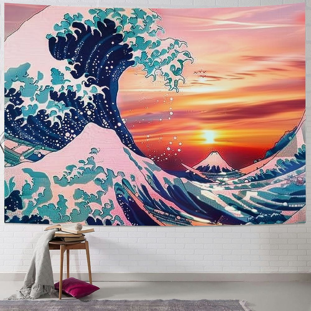 ERAPDAUR The Great Wave Tapestry Japanese Ocean Wave Wall Tapestry ...