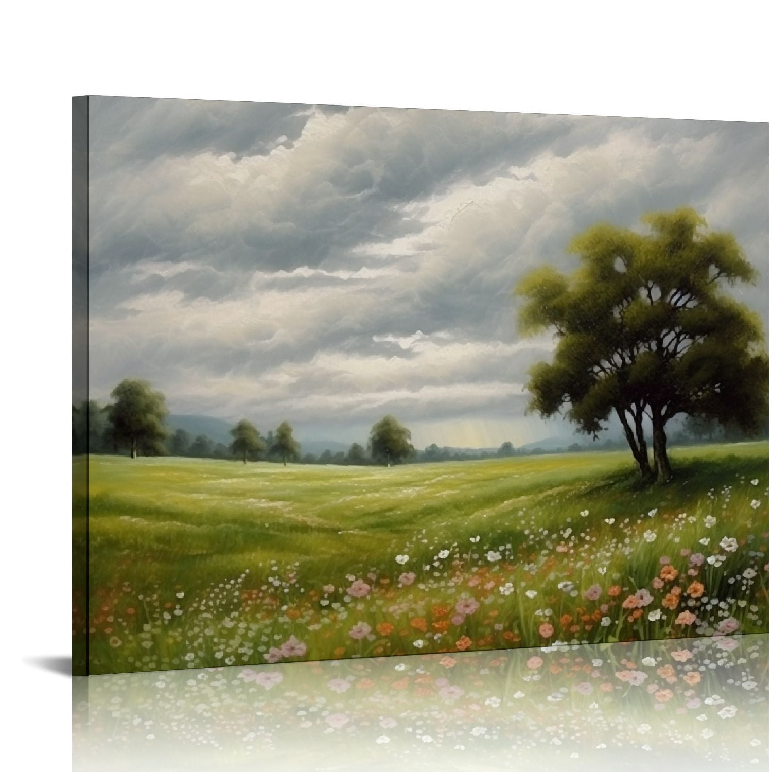 ERAPDAUR Vintage Landscape Canvas Wall Art Home Decor Grassland Classic ...