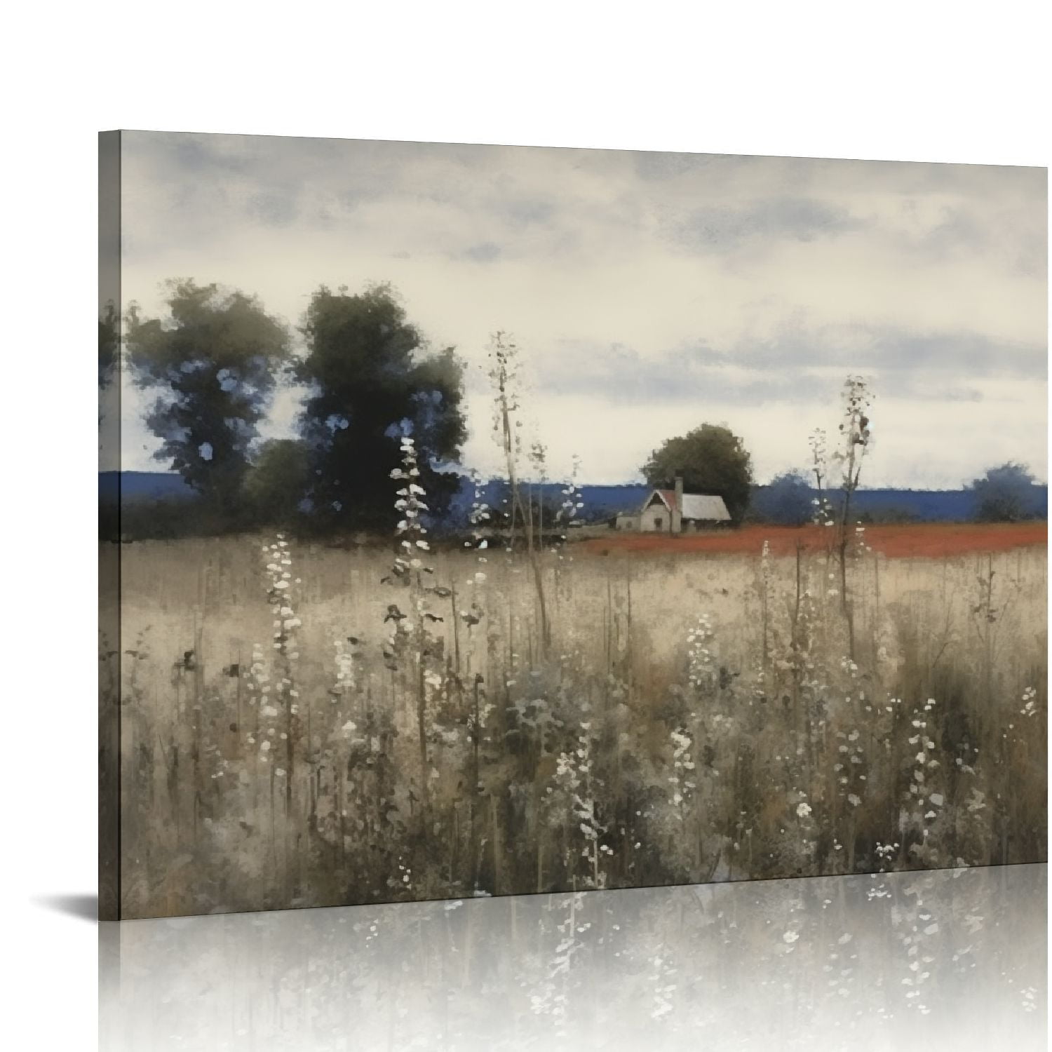 ERAPDAUR Vintage Wall Art,Wildflower Meadow Landscape Prints - Rustic ...