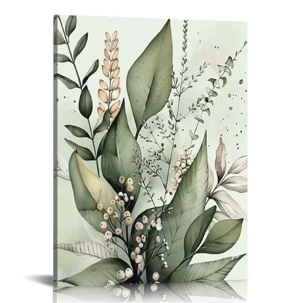 ERAPDAUR Watercolor Botanical Wall Art Boho Floral Canvas Wall Decor ...