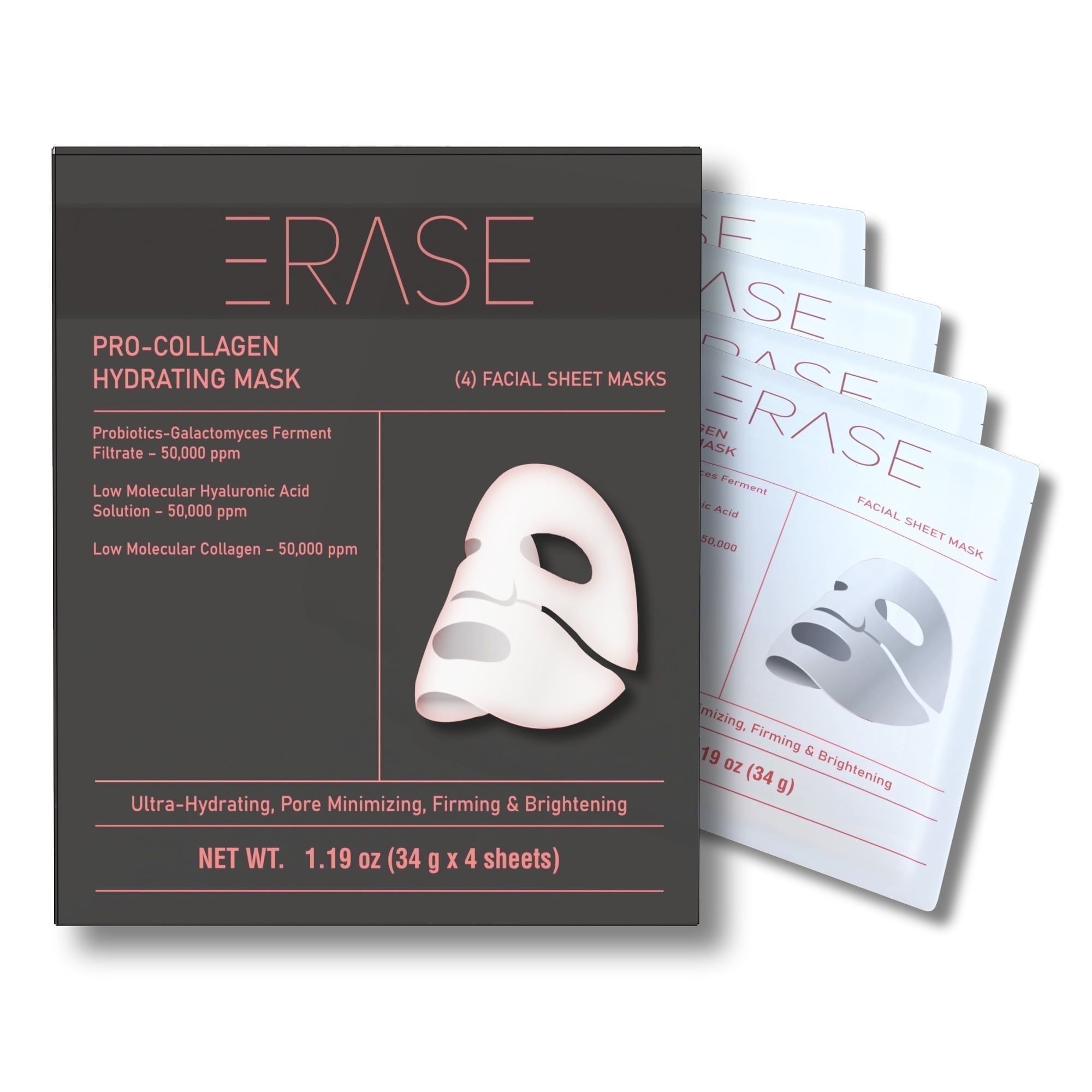 ERase Collagen Face Mask, Hydrating Mask with Hyaluronic Acid, Anti ...