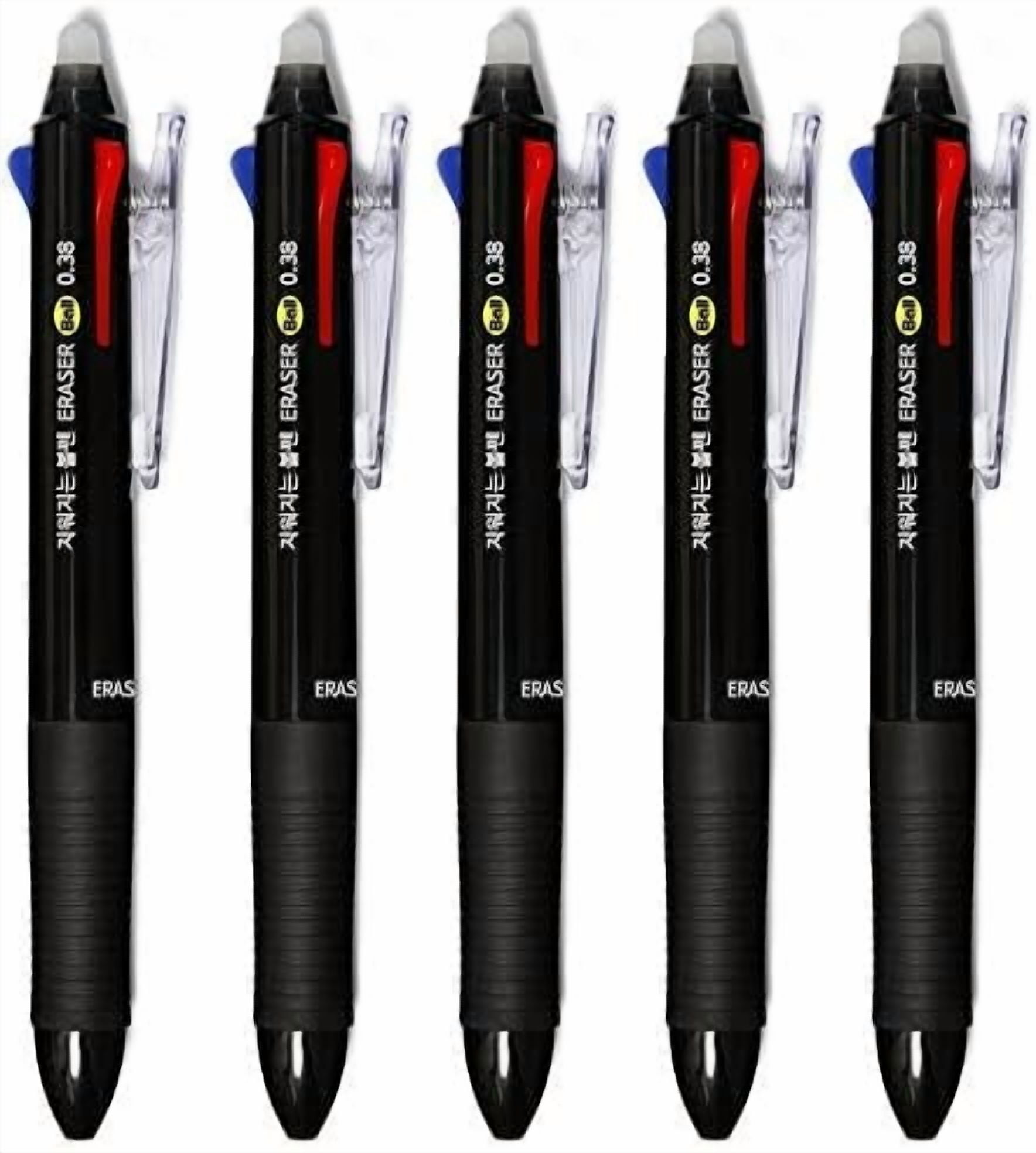 ERASER BALL 3 Color 0.38mm, Erasable Gel Pen and Refills, Black Blue ...