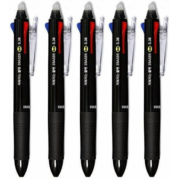 ERASER BALL 3 Color 0.38mm, Erasable Gel Pen and Refills, Black Blue ...