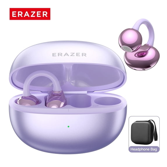 ERAZER XF36 Clip-On Wireless Earbuds, Bluetooth 5.4, 40H Playtime, IPX5 ...