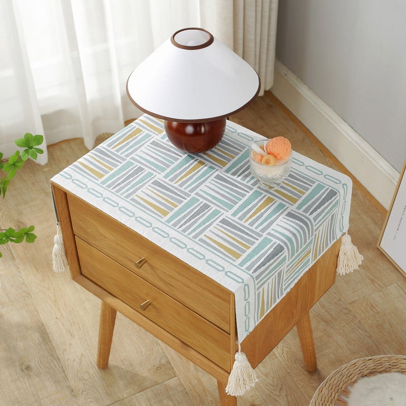 ERDOUY 1 piece color woven jacquard bedside table cover cloth ...