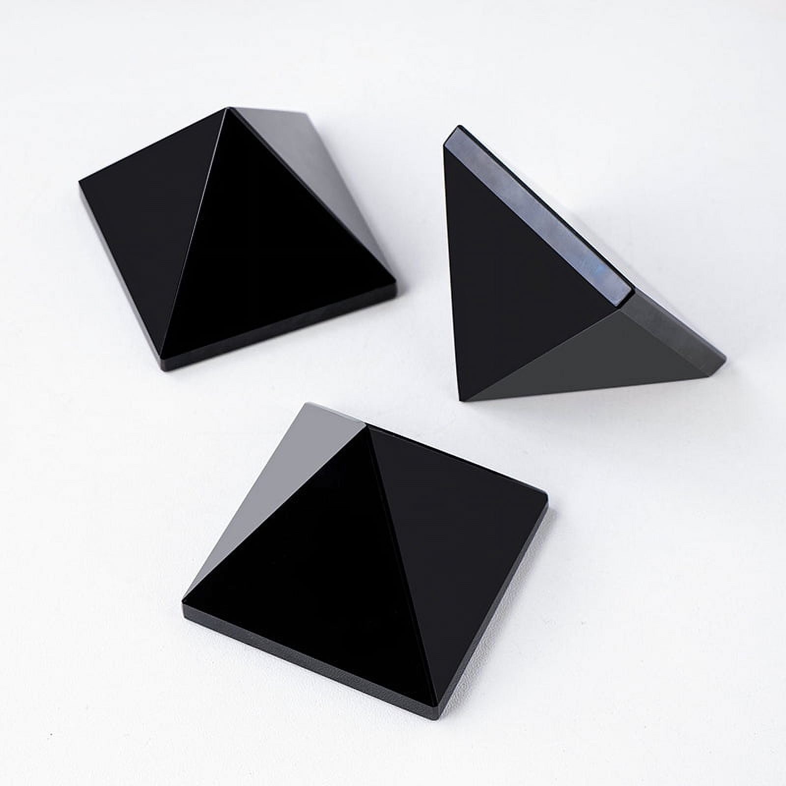 ERDOUY 1 piece natural obsidian pyramid ornament, 7 * 7cm crystal stone ...