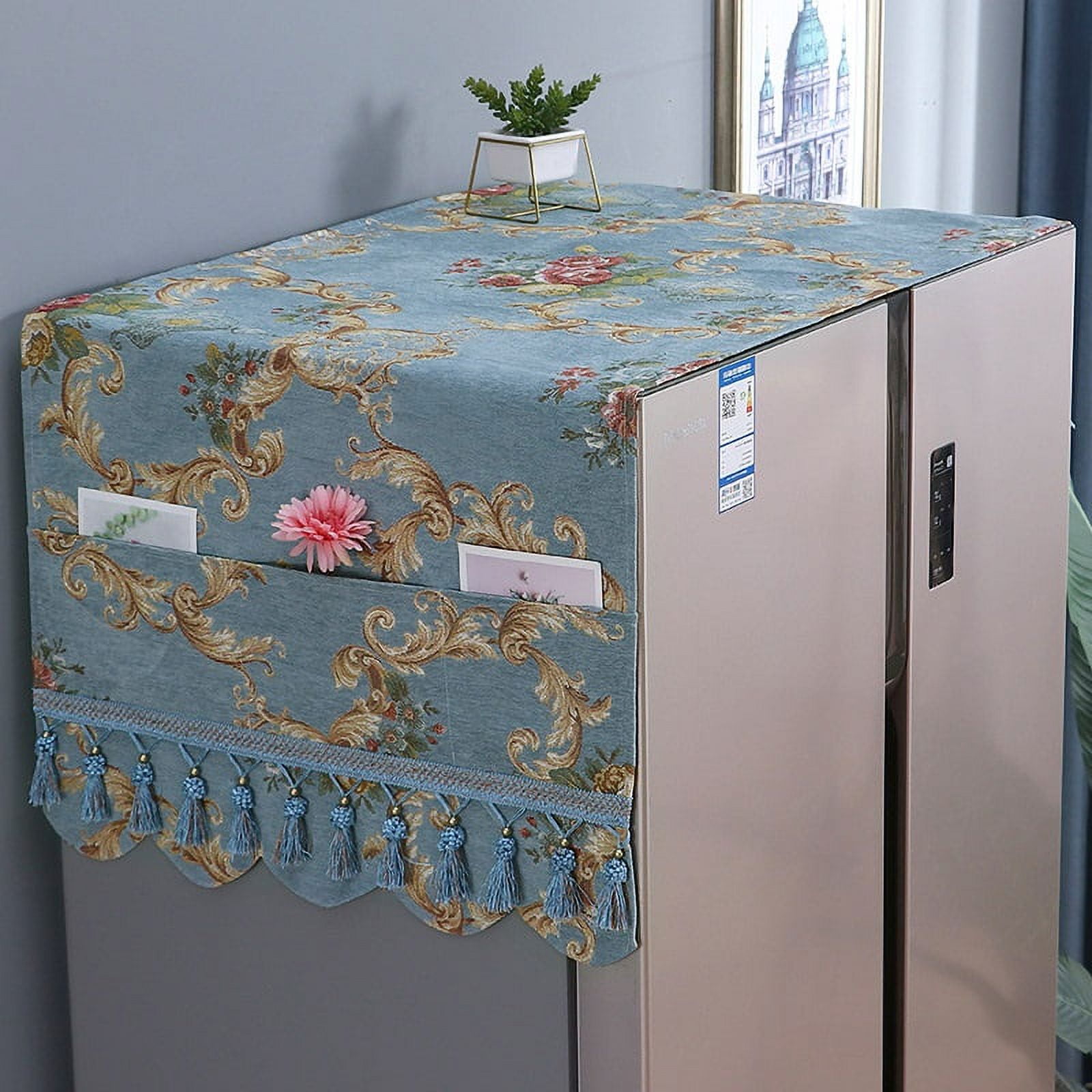 ERDOUY 1 piece refrigerator dust cover, waterproof and oil proof refrigerator cover cloth ...