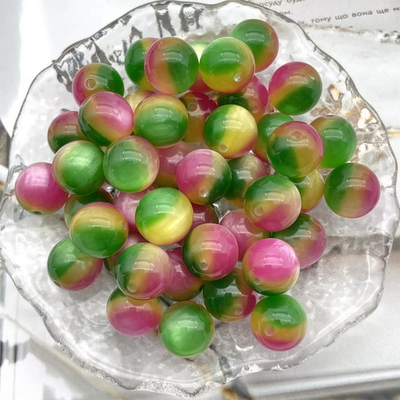 ERDOUY 100PCS 10mm Round Bright Colorful Craft Beads with Holes ...