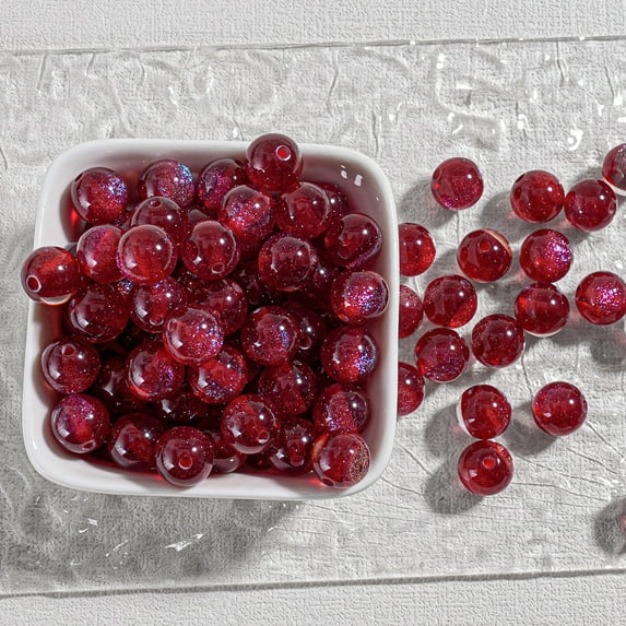 ERDOUY 100PCS 10mm Sparkling Transparent Plastic Beads, Bulk Craft ...