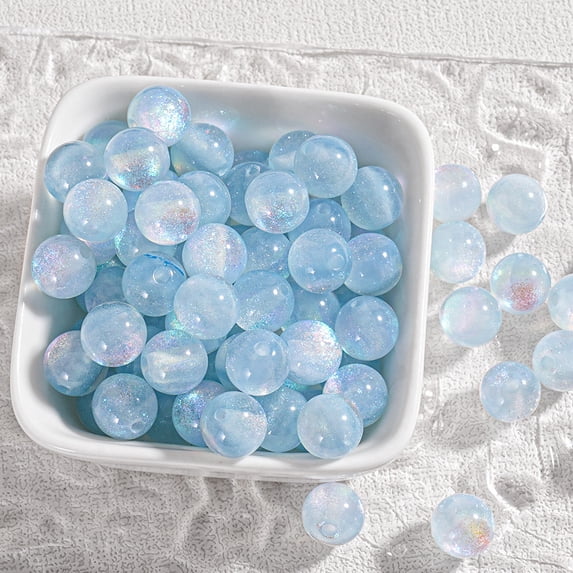 ERDOUY 100PCS 12mm Sparkling Transparent Plastic Beads, Bulk Craft ...
