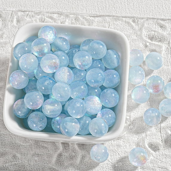 ERDOUY 100PCS 8mm Sparkling Transparent Plastic Beads, Bulk Craft Beads ...