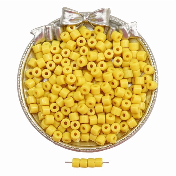 ERDOUY 100Pcs 6×5mm Solid Color Tube Acrylic Pony Beads, Barrel Plastic ...