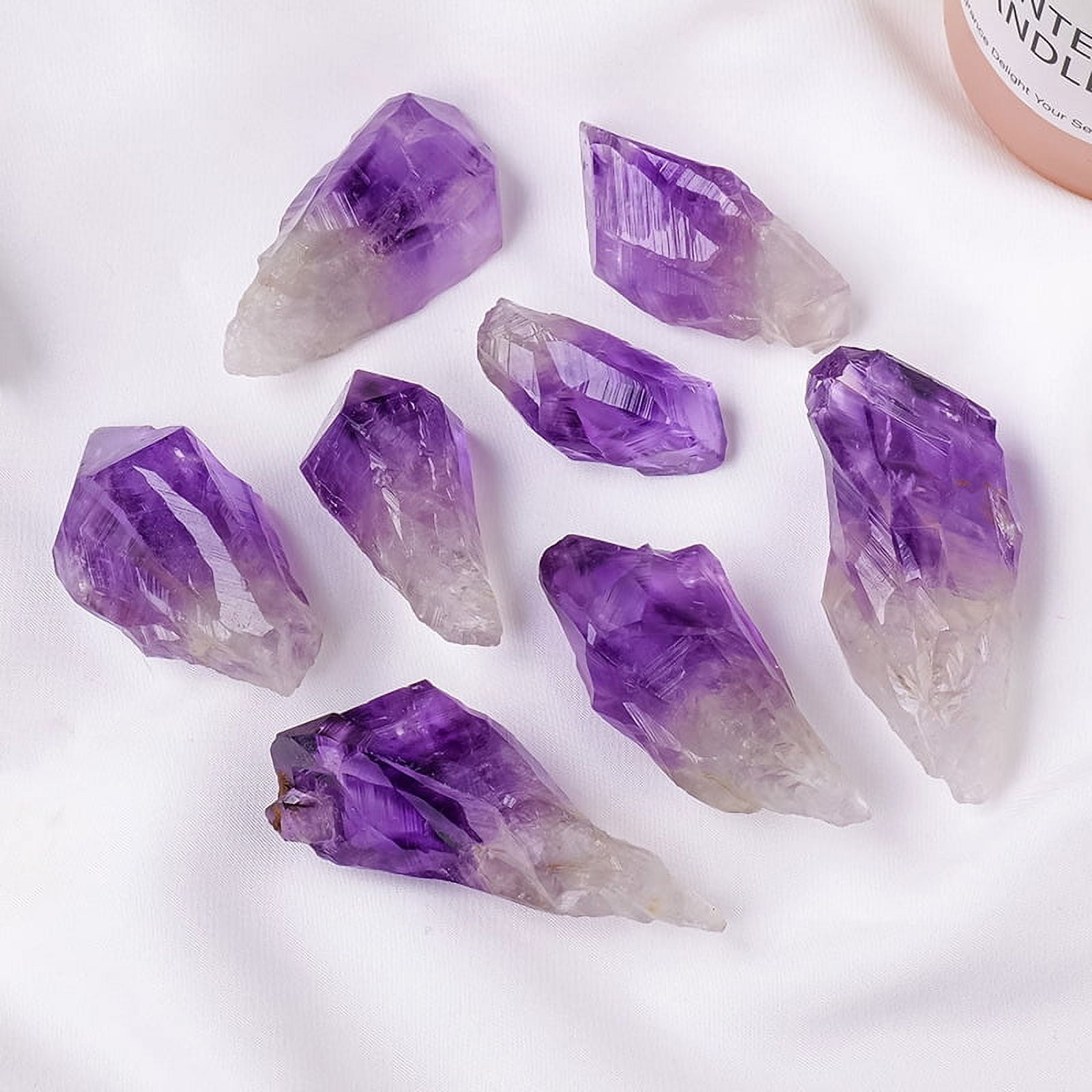 ERDOUY 2 pieces of natural purple crystal raw stone weighing about 10 ...