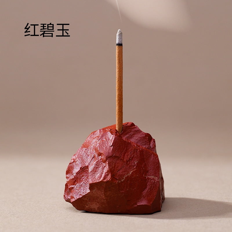 ERDOUY 2 pieces of natural red crystal raw stone incense burner base ...