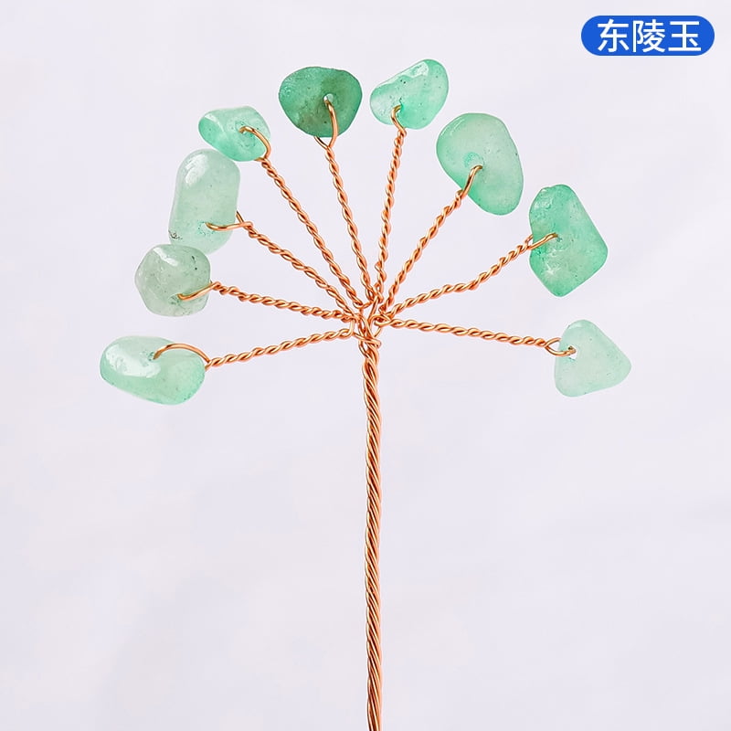 ERDOUY 20 pieces of natural green crystal crushed stone, wealth tree ...