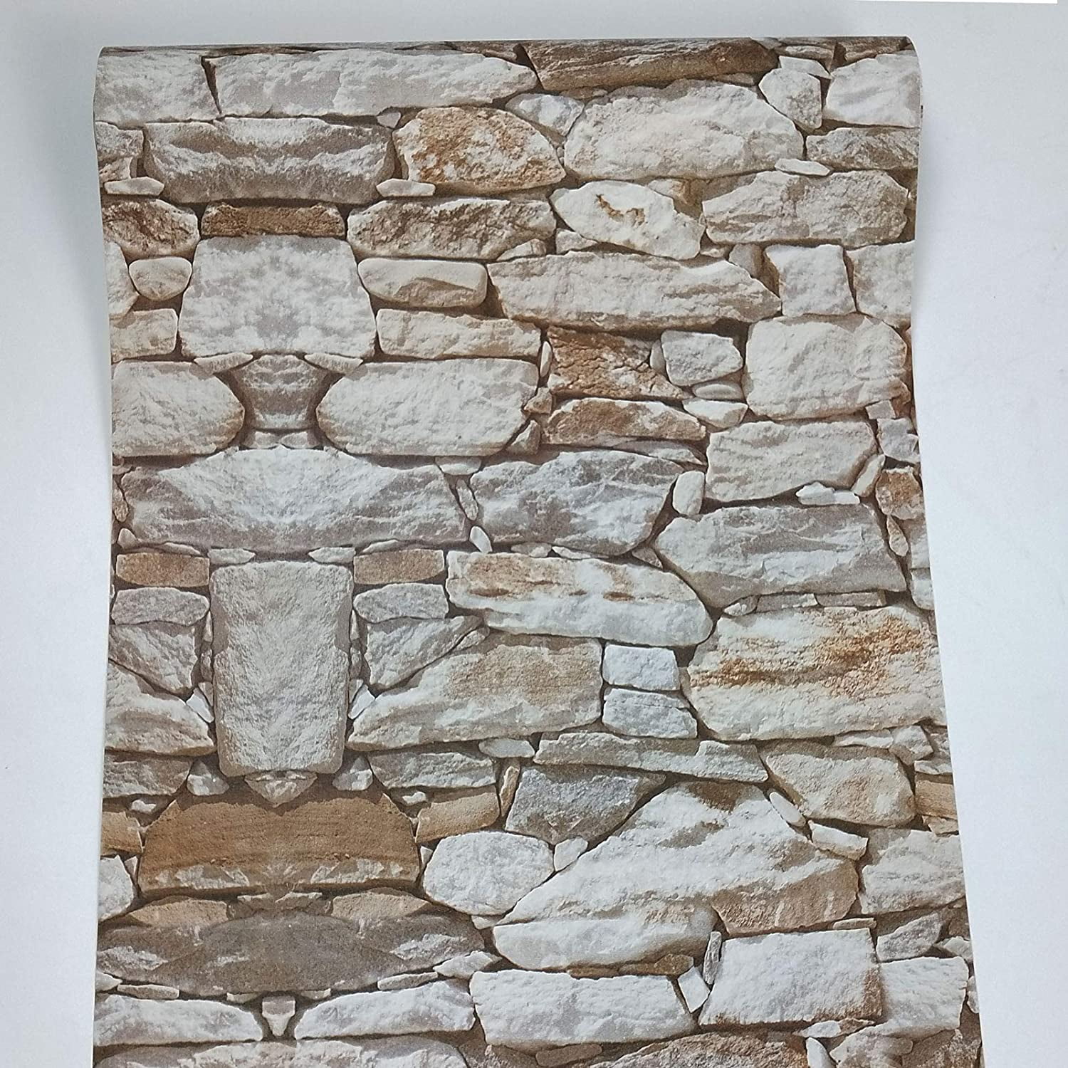 ERDOUY 236"x17.7" 3D Stone Peel and Stick Wallpaper Kitchen Backsplash ...