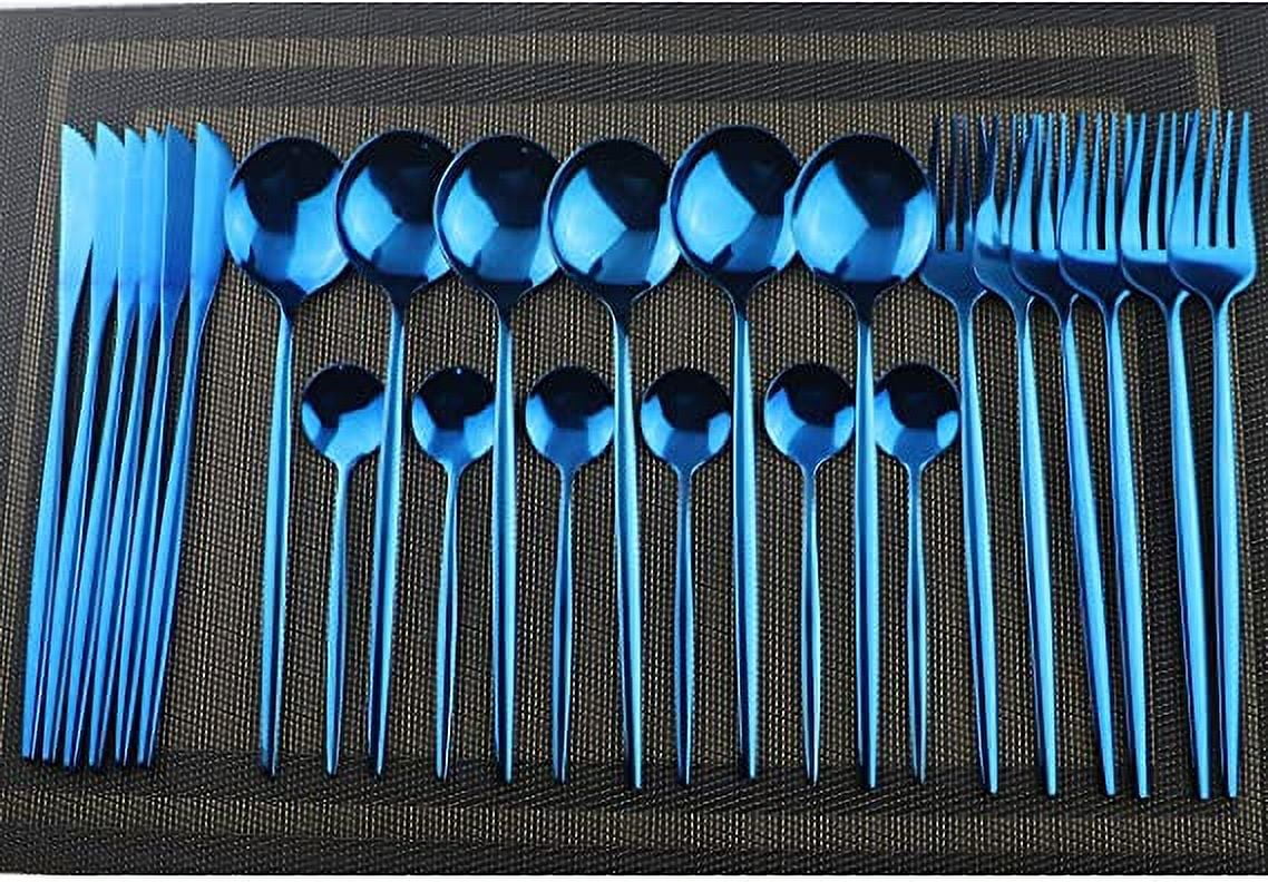 ERDOUY 24-Piece Silverware Set - Stainless Steel Reusable Utensils ...