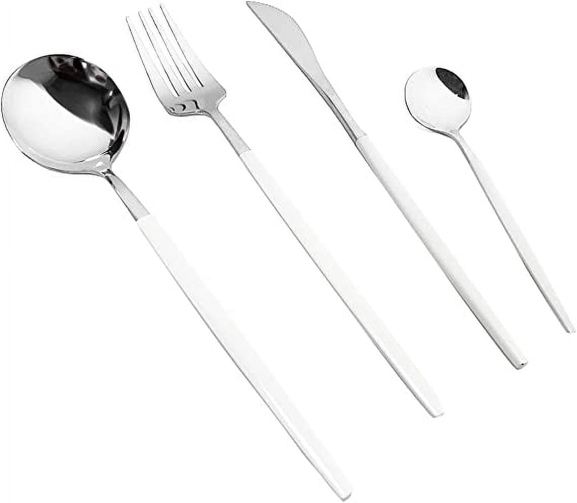 ERDOUY 24-Piece Silverware Set - Stainless Steel Reusable Utensils ...