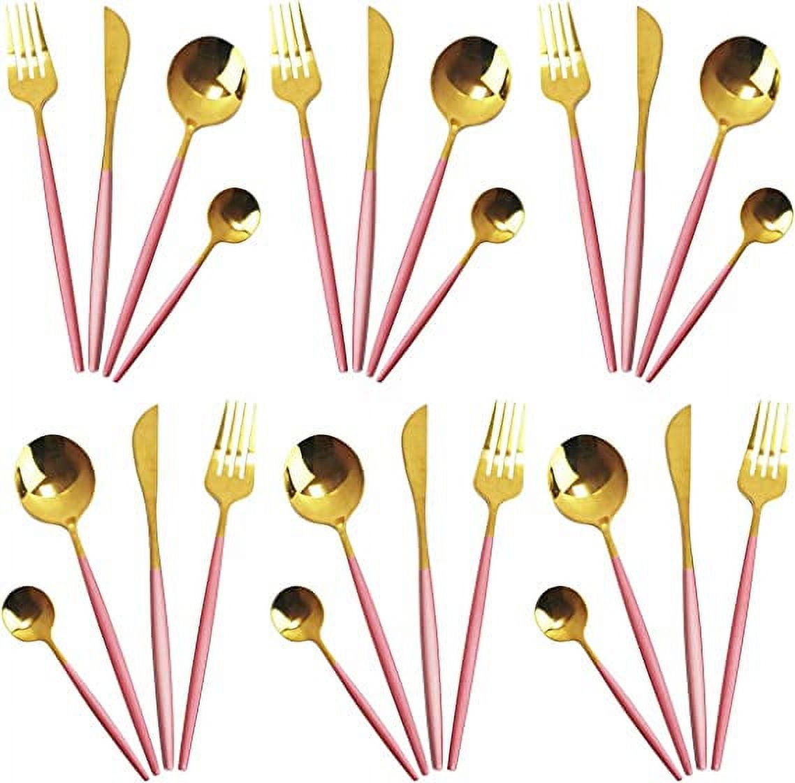 ERDOUY 24-Piece Silverware Set - Stainless Steel Reusable Utensils ...