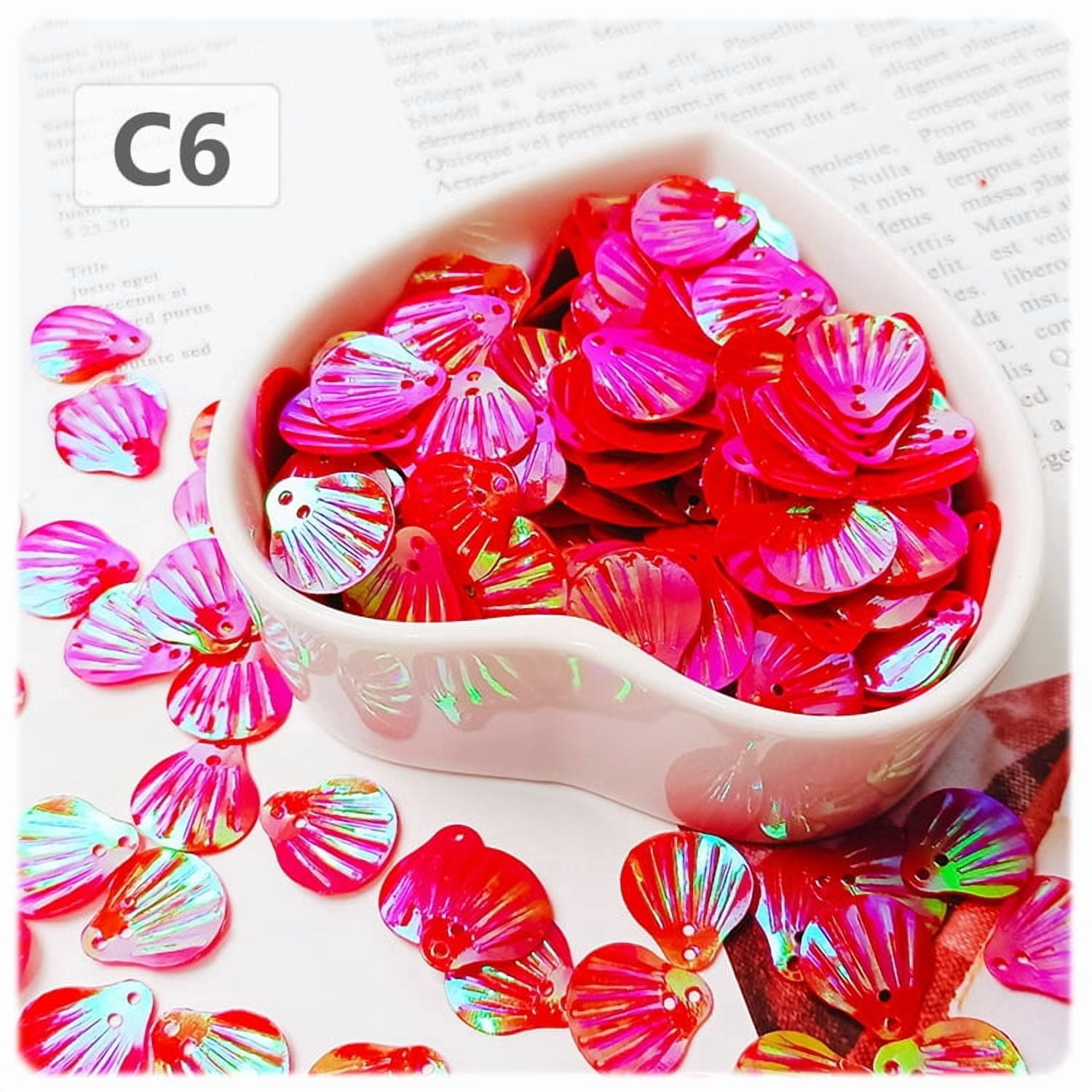 ERDOUY 280 Pieces Sea Shell Design Sequins 20g, Two-Hole Decorative ...
