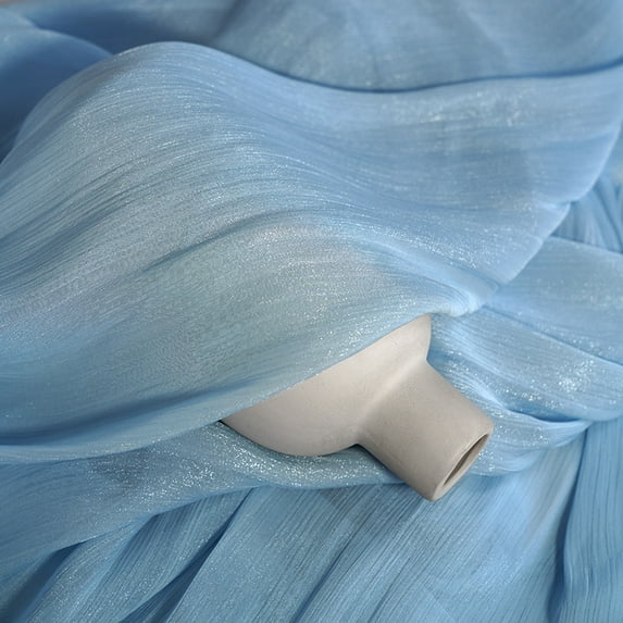 ERDOUY 39.37"×59.06" Lustrous Shiny Pleated Organza Fabric, Lightweight ...