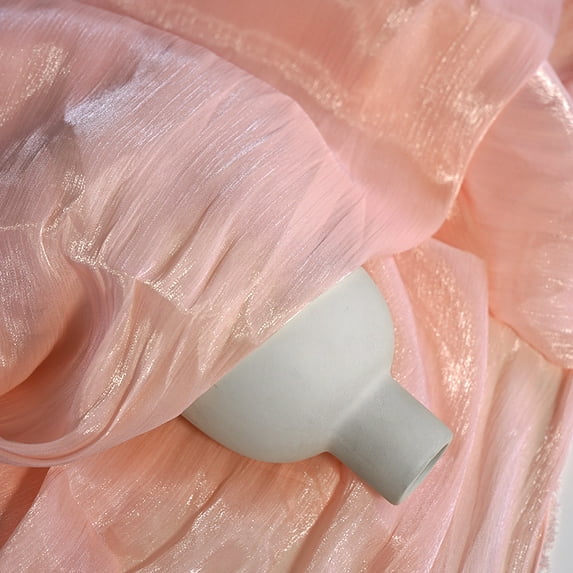 ERDOUY 39.37"×59.06" Lustrous Shiny Pleated Organza Fabric, Lightweight ...