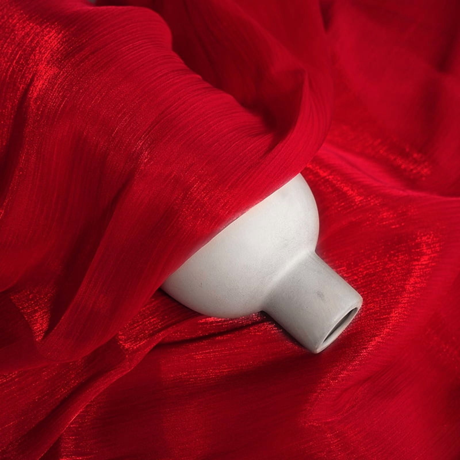 ERDOUY 39.37"×59.06" Lustrous Shiny Pleated Organza Fabric, Lightweight ...