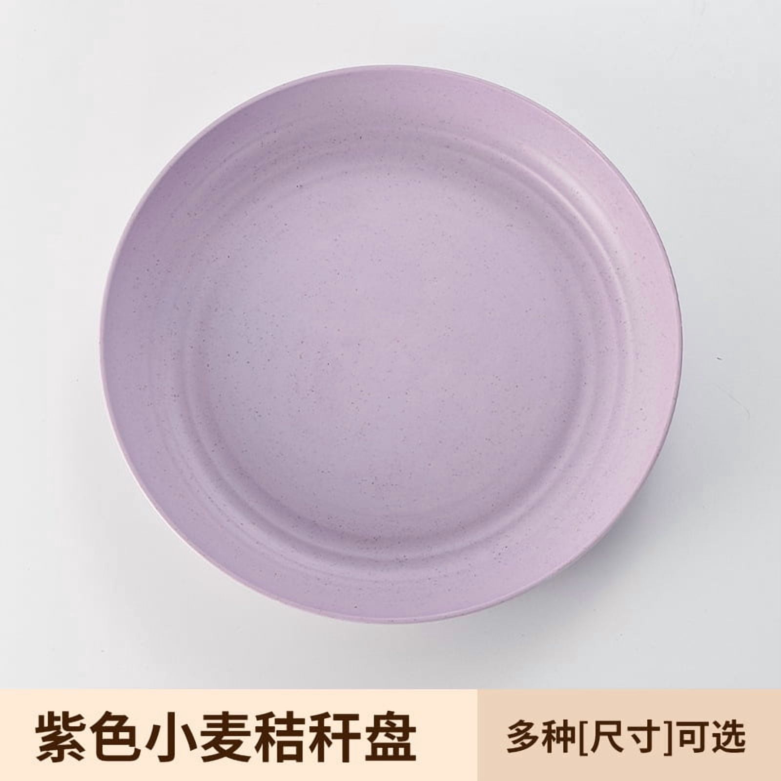ERDOUY 4-Pack Purple 20cm x 3cm Wheat Straw Dinner Plates, Round ...