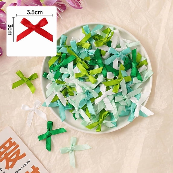 ERDOUY 50-Piece 1.6 Inch Small Satin Ribbon Bows, Mini Fabric Bow ...