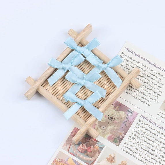 ERDOUY 50-Piece 1.6 Inch Small Satin Ribbon Bows, Mini Fabric Bow ...