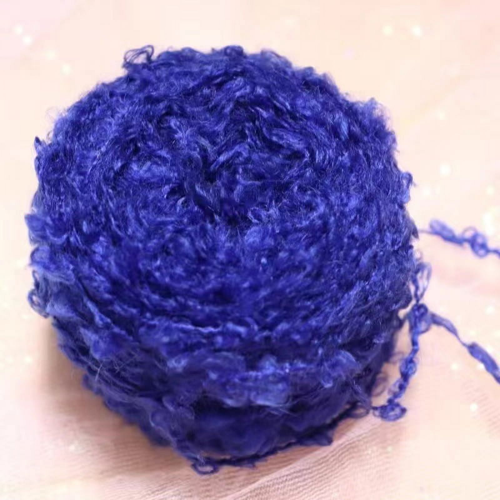 ERDOUY 50g (royal blue) Soft Plush Wool Acrylic Fancy Loop Yarn for ...