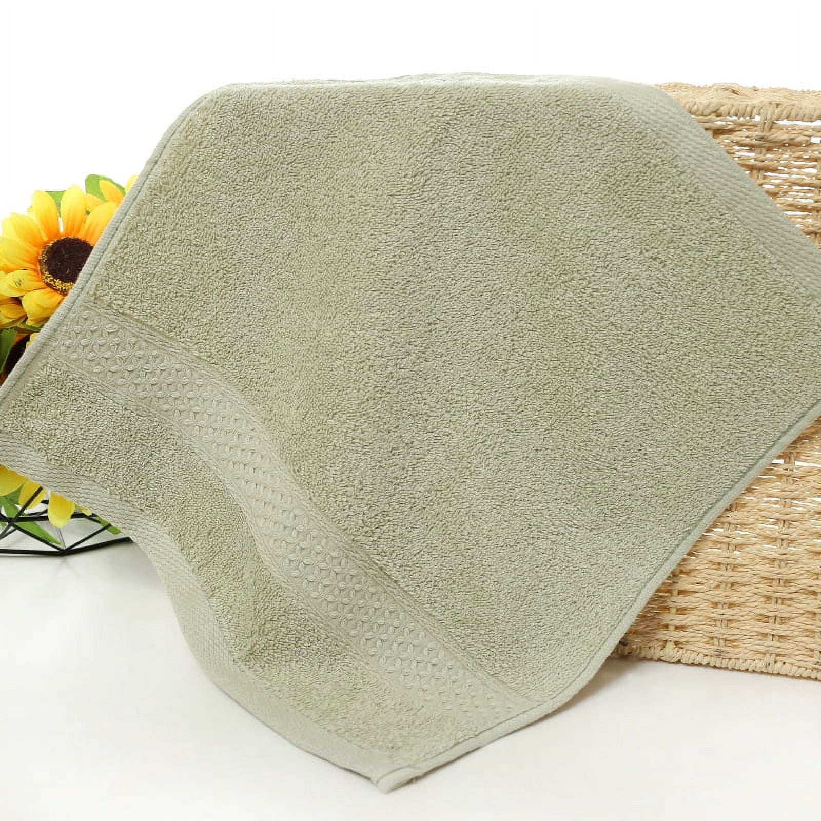 ERDOUY 6-Pack 35x35cm Green Pure Cotton Square Towels Set, Soft ...