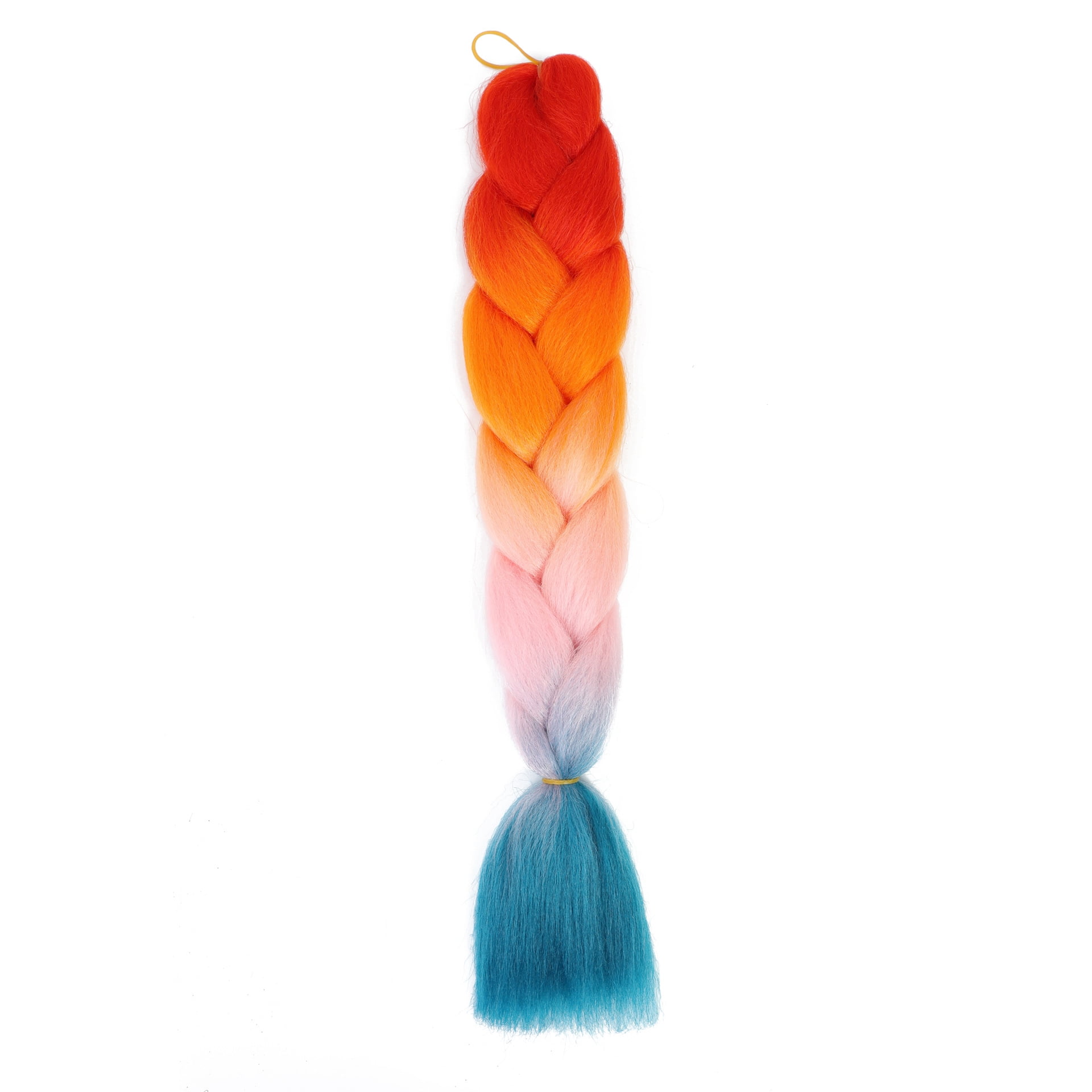 ERDOUY 6Pcs 24in 4-Tone Gradient Rainbow Braiding Hair - Ultra-Soft ...