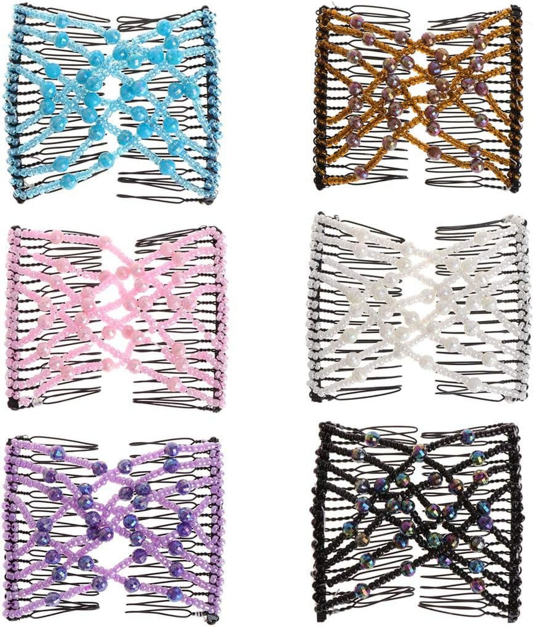 ERDOUY 6pcs Fashion Magic Comb Girls Women Hair Clip Elastic Double ...