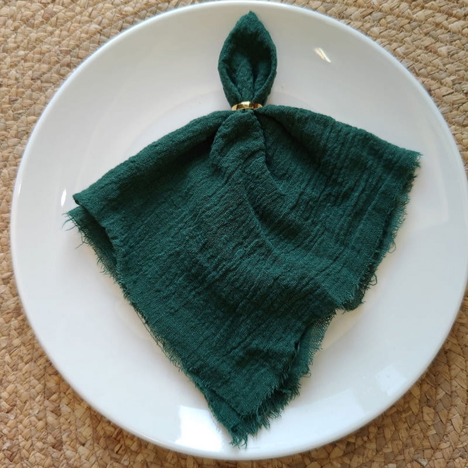 ERDOUY Cloth Napkins 16.53x16.53Inch Set of 4, Linen Gauze Cloth ...