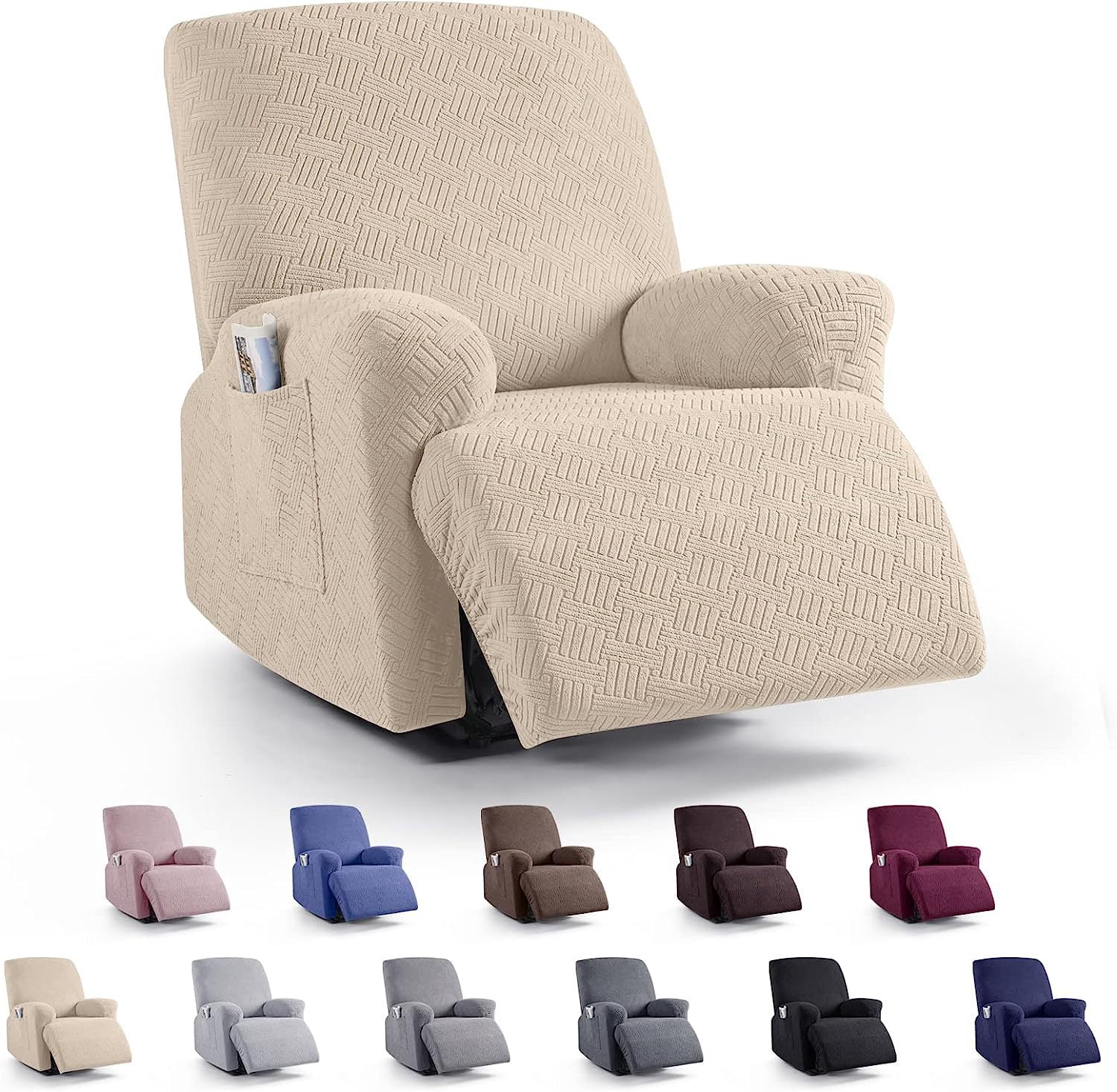 ERDOUY Couch Cover Jacquard Stretch Sofa Covers Polyester Reclining ...