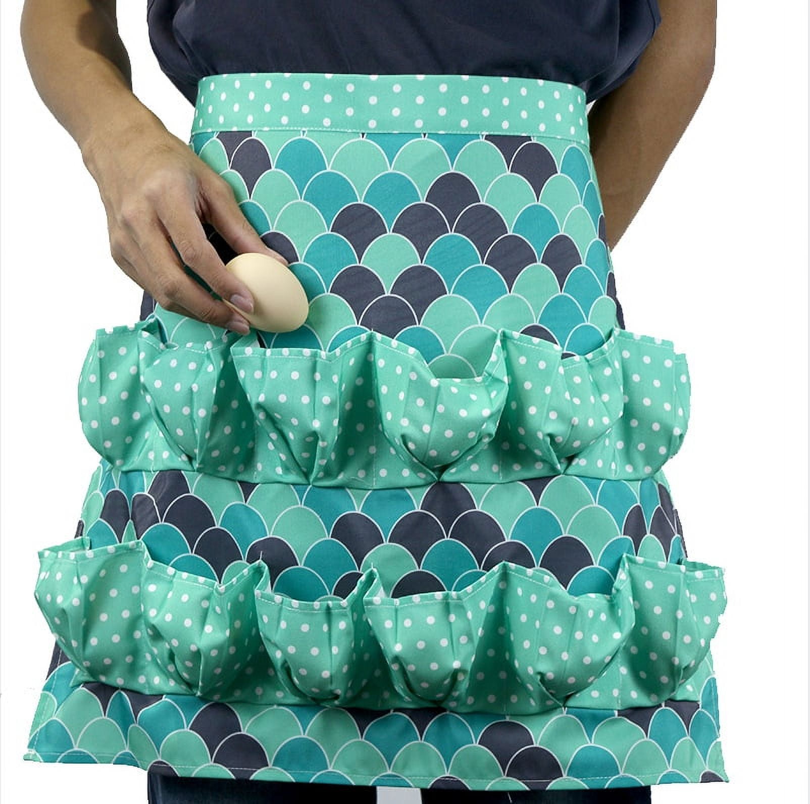 ERDOUY Egg Apron, Egg Collecting Apron with 12 Deep Pockets, Gathering ...