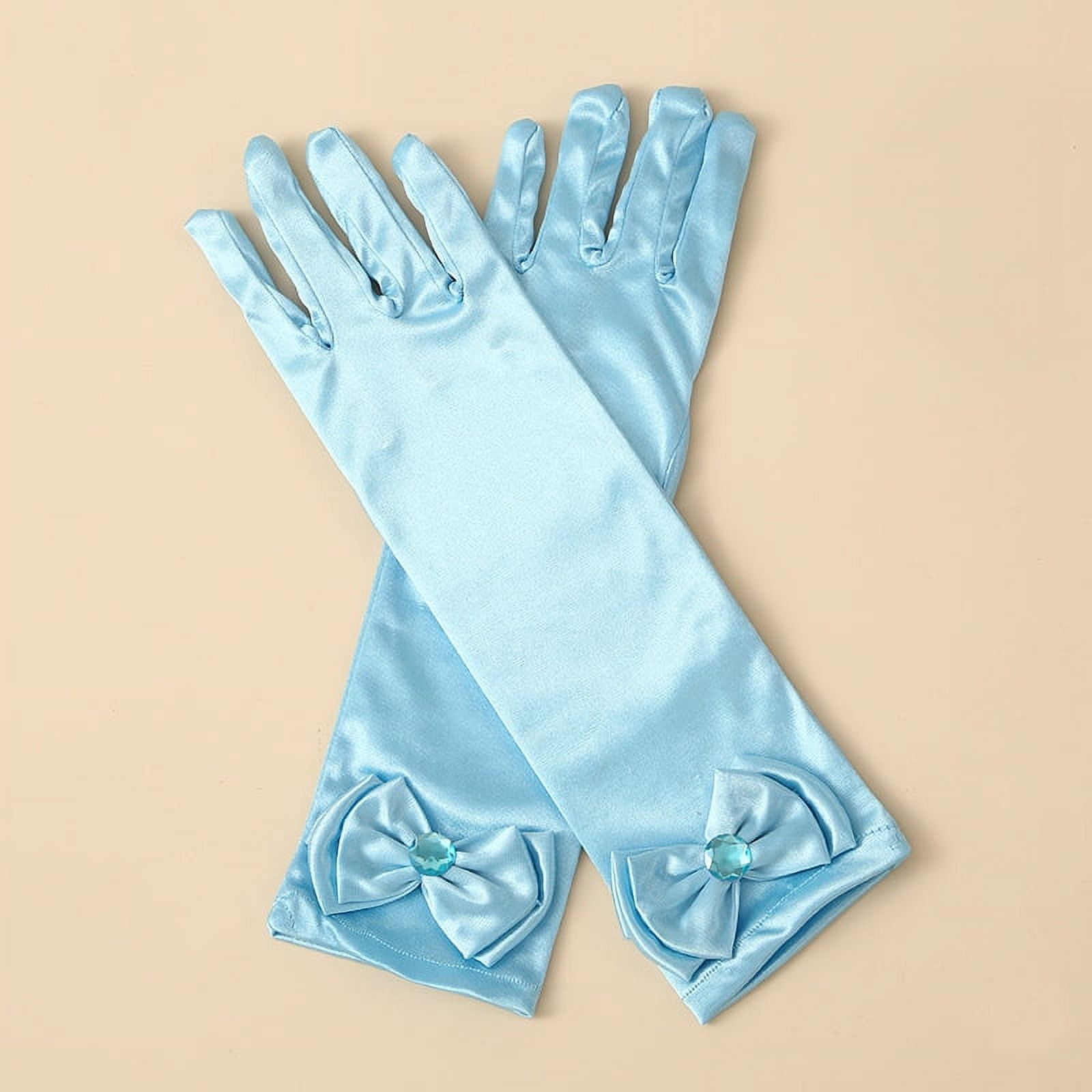 ERDOUY Girls Princess Gloves,Girl White Long Satin Princess Dress Up ...