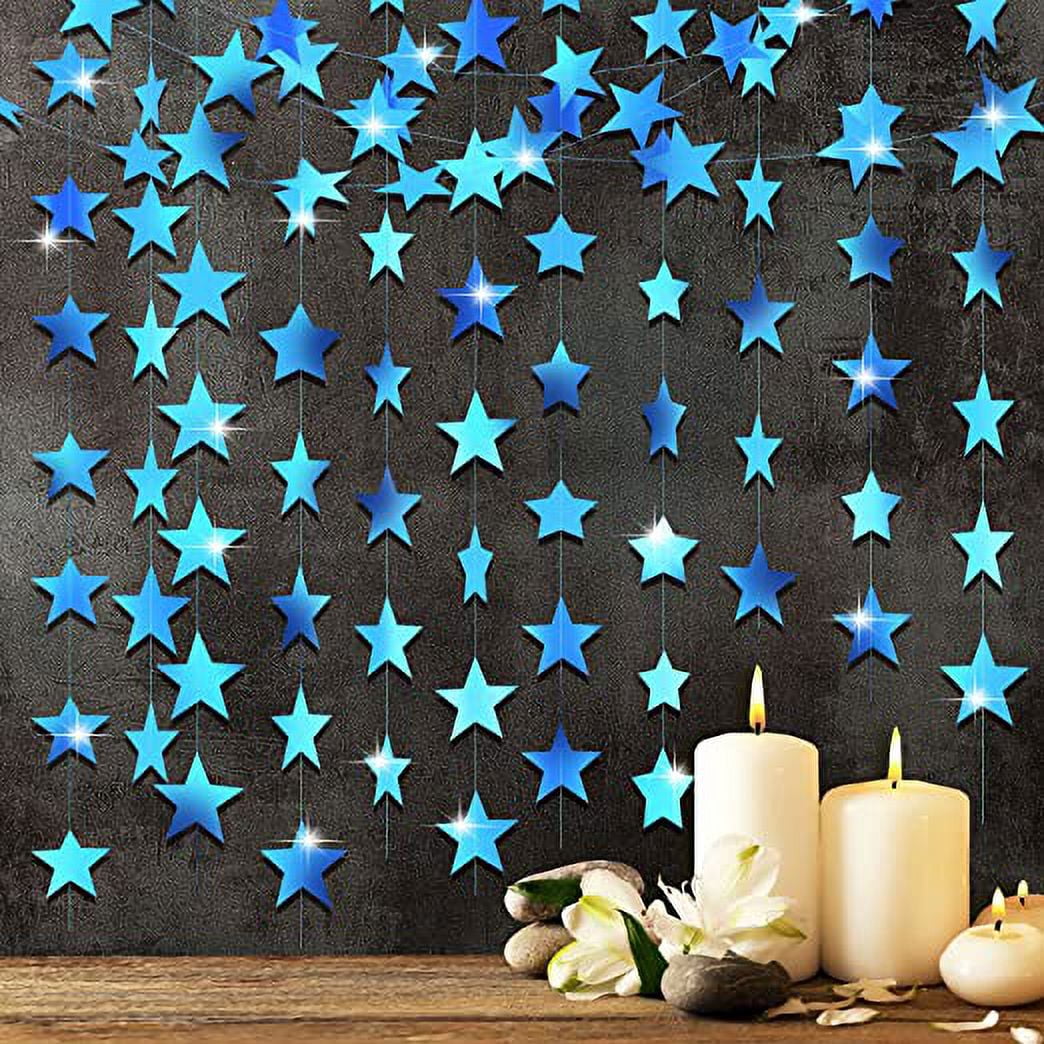ERDOUY Glitter Star Garland Banner Decoration, 130 Feet Bright Gold ...