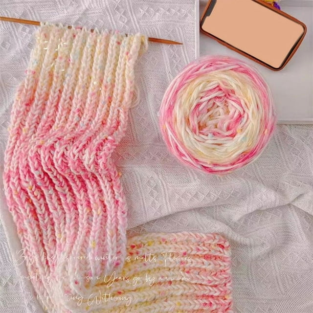 ERDOUY Gradient Cake Yarn Multicolor Fairyland Rainbow Yarn, Cotton ...