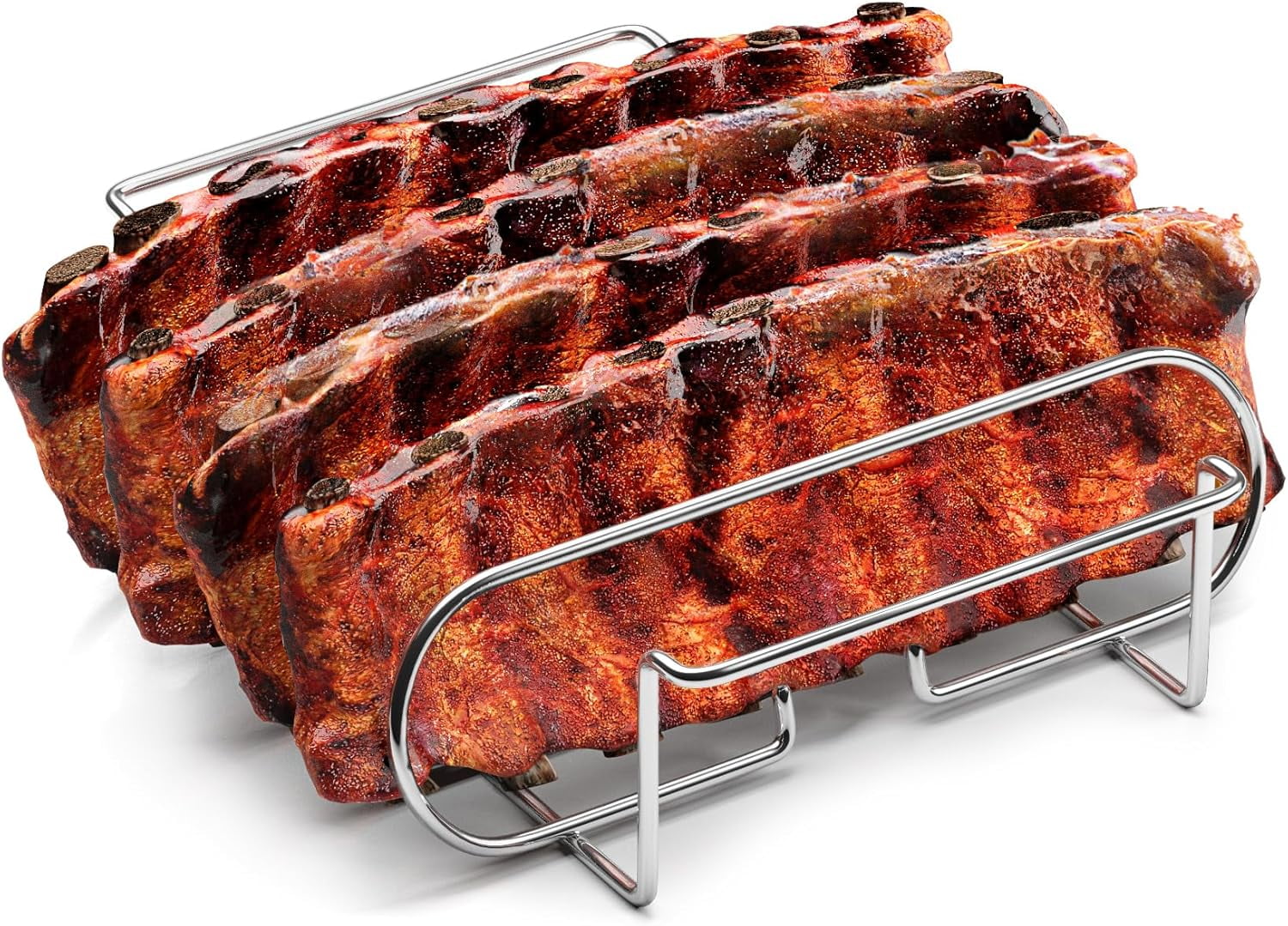 ERDOUY Non-Stick Rib Rack - Porcelain Coated Steel Roasting Stand ...