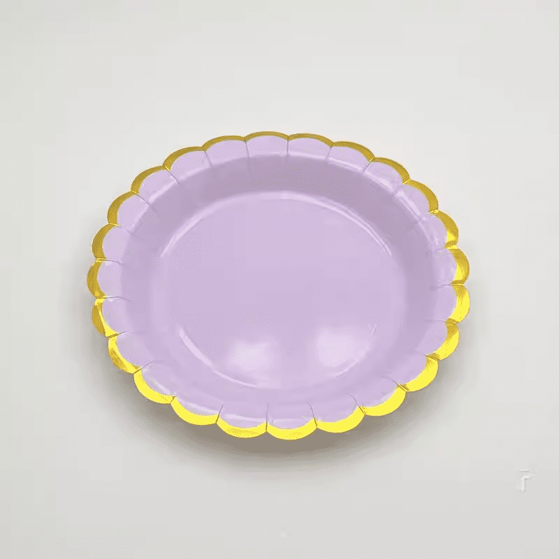 ERDOUY Purple 20 Pcs 9" Premium Disposable Paper Dessert Plates, Sturdy ...